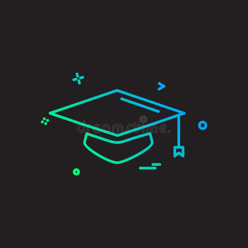Convocation Cap Icon Design Vector Stock Vector - Illustration of color ...
