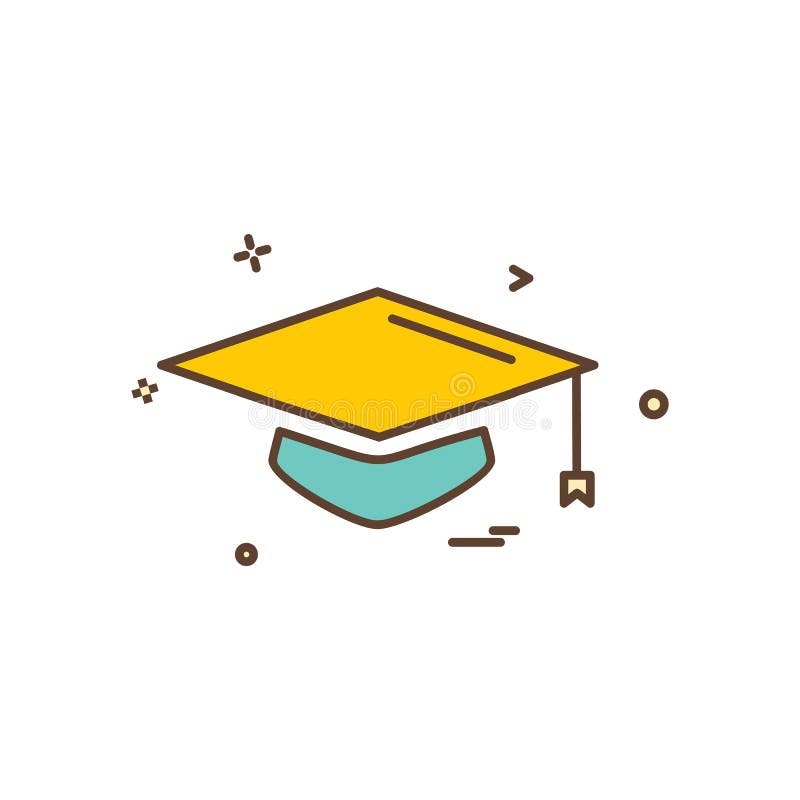 Convocation Cap Icon Design Vector Stock Vector - Illustration of bird ...