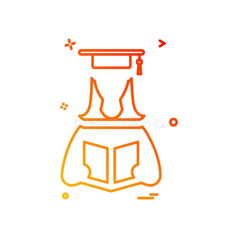 Convocation Icon Design Vector Stock Vector - Illustration of diploma ...