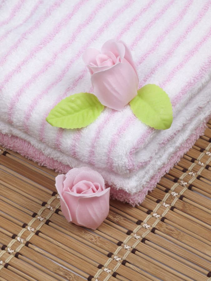 Convolute Towels and Soap As a Flower of Rose Stock Image - Image of ...