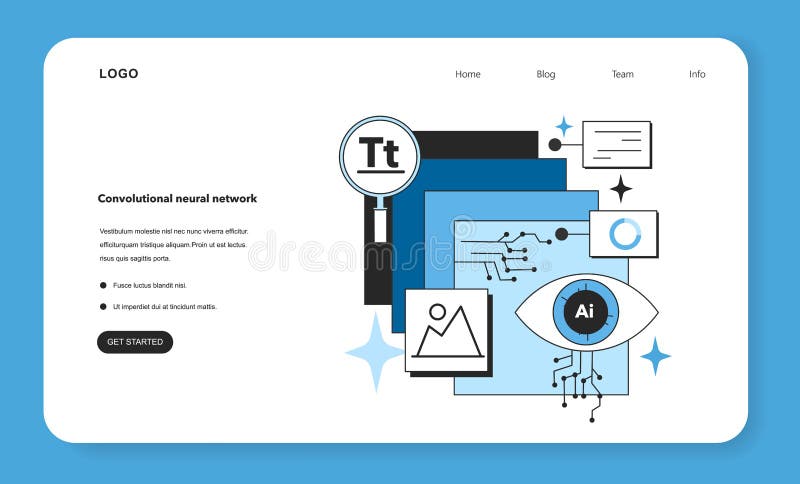 Convolutional Artificial Neural Network Web Banner or Landing Page ...