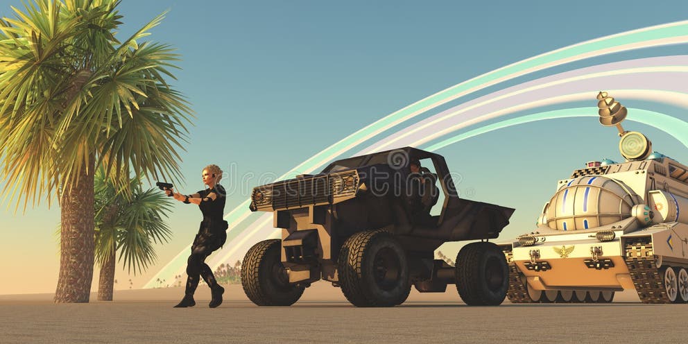Convoy on Alien Planet stock illustration. Illustration of background ...