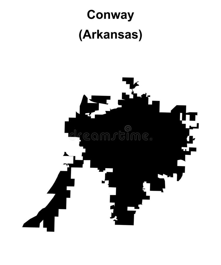 Conway outline map stock vector. Illustration of contour - 357149376