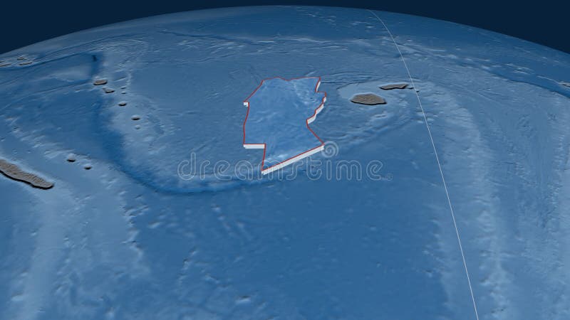 Conway Reef Plate Extruded - Topo and Bathy Stock Illustration ...