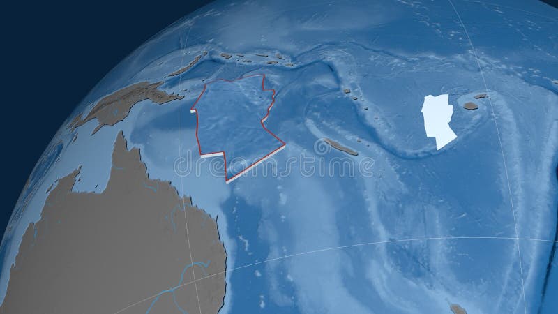 Conway Reef Tectonic Plate. Elevation and Bathymetry Stock Video ...