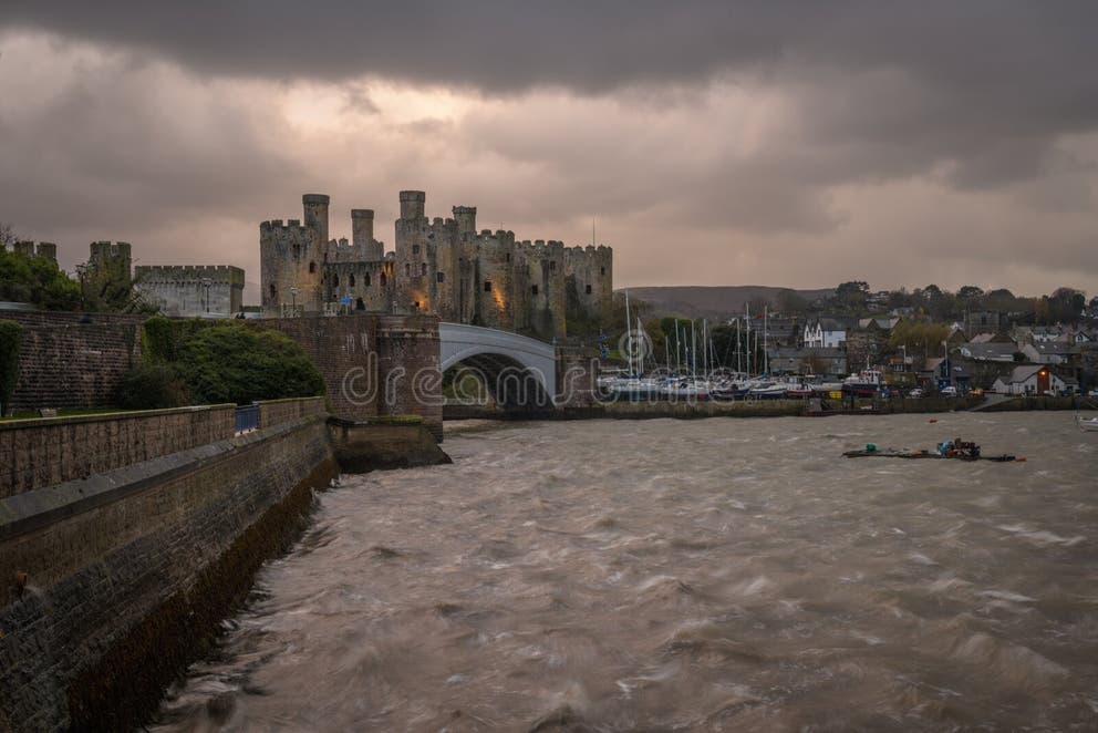 Conwy Castle, Wales, at Dusk Stock Image - Image of sand, trees: 235867807