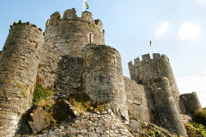 Conwy Castle stock photo. Image of dark, landmark, ancient - 107946330