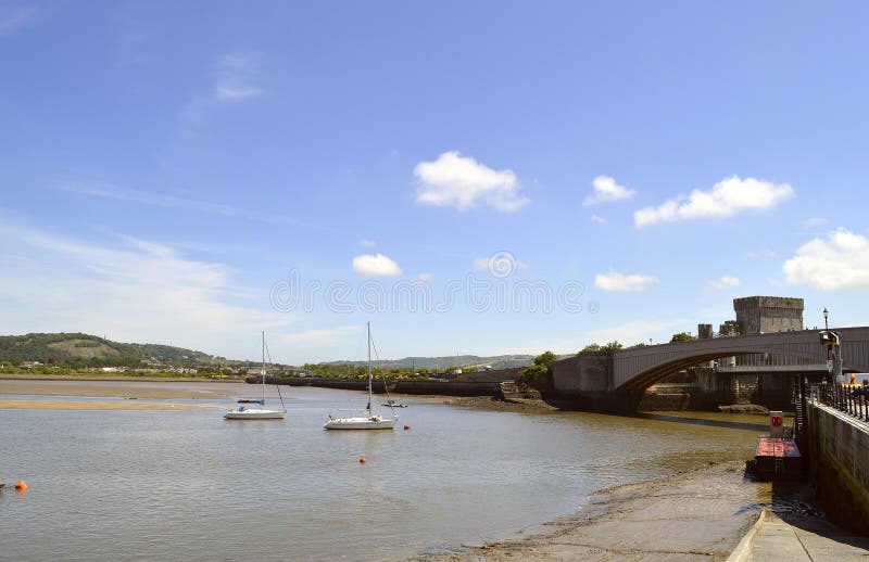 Conwy river in North Wales stock image. Image of architecture - 106546805
