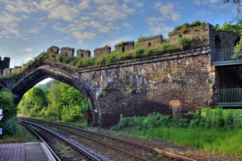 Conwy Train Station stock image. Image of wales, overgrown - 5236035