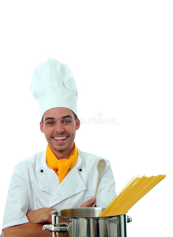 Cook arms crossed stock photo. Image of steel, spaghetti - 25319898
