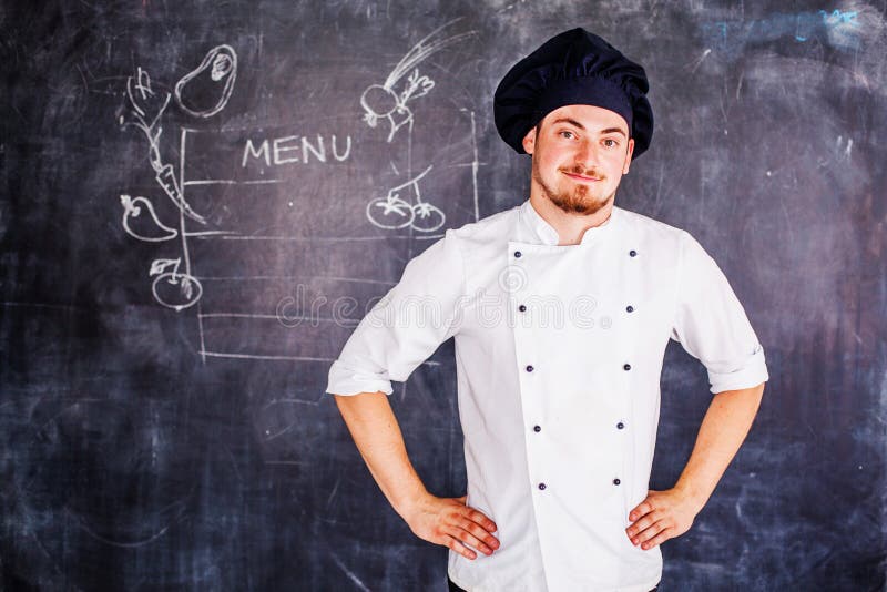 Cook on Board Background Chalk Stock Photo - Image of black ...