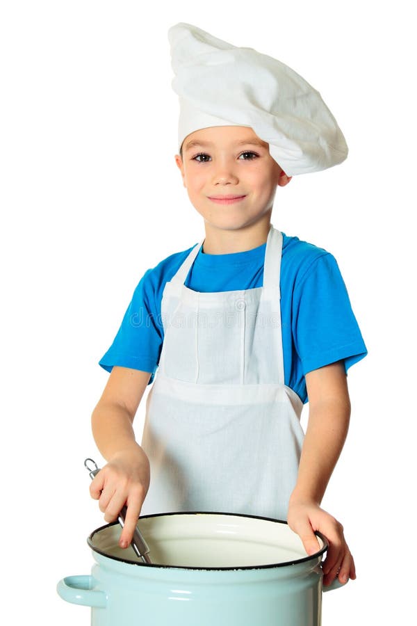 Cook boy stock photo. Image of adorable, saucepan, kitchen - 35592192
