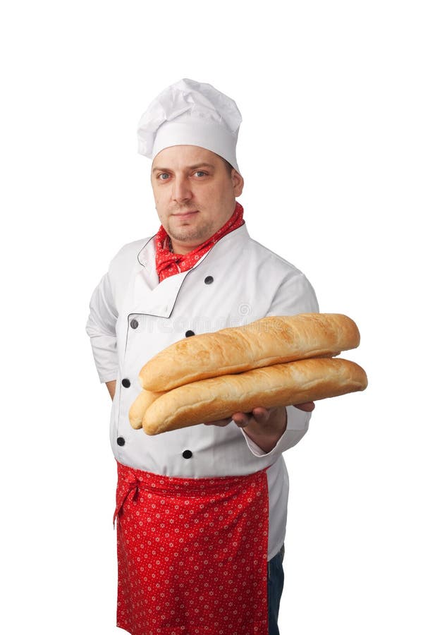 Chef with Bread stock photo. Image of handsome, service - 7761466