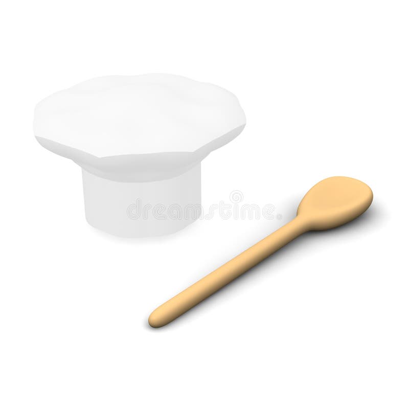 Cook cap and spoon stock illustration. Illustration of toon - 14409728