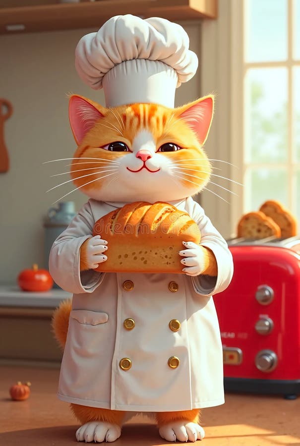 Cook Cat stock illustration. Illustration of figurine - 365317378