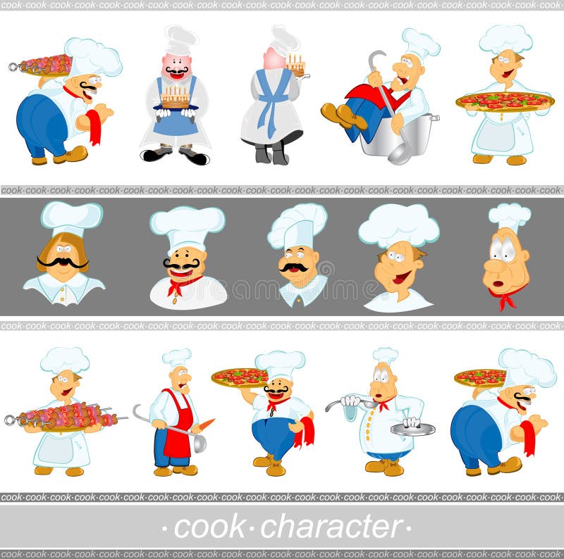 Cook character set stock vector. Illustration of cooks - 50884922