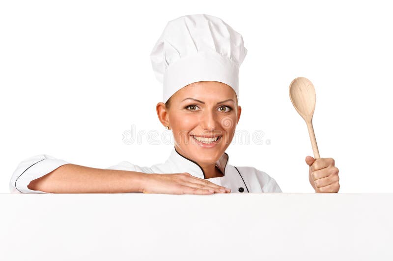 Cook, Chef or Baker Holding Wooden Spoon Stock Image - Image of board ...