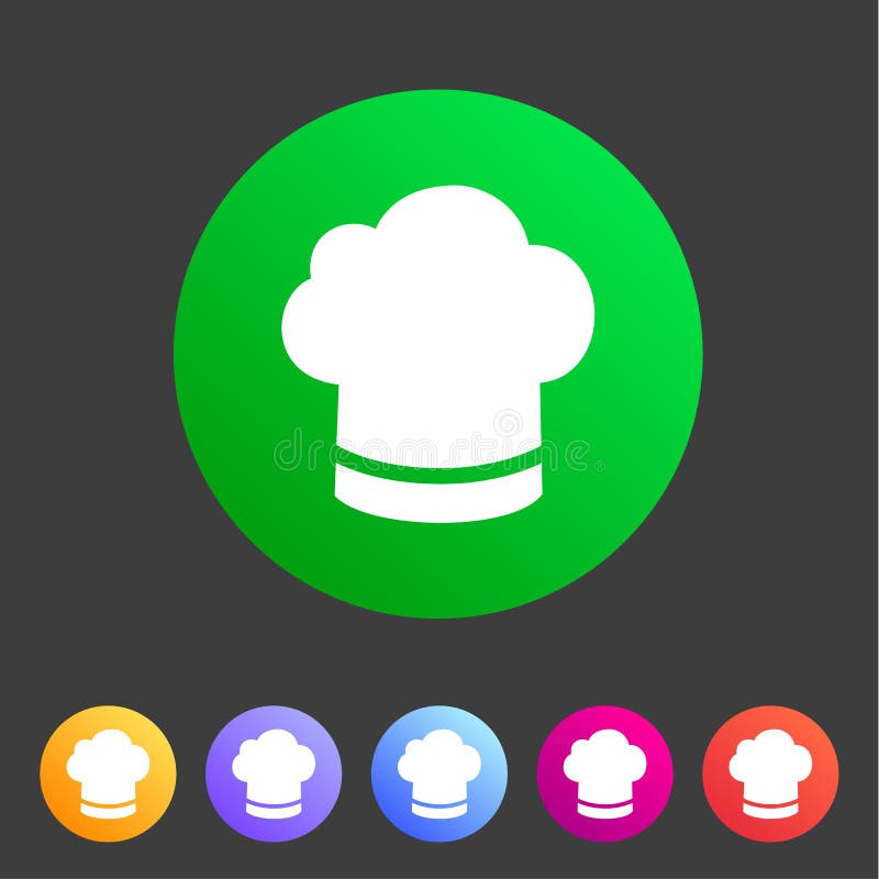 Cook Chef Hat Cap Icon Flat Web Sign Symbol Logo Label Set Stock Vector ...