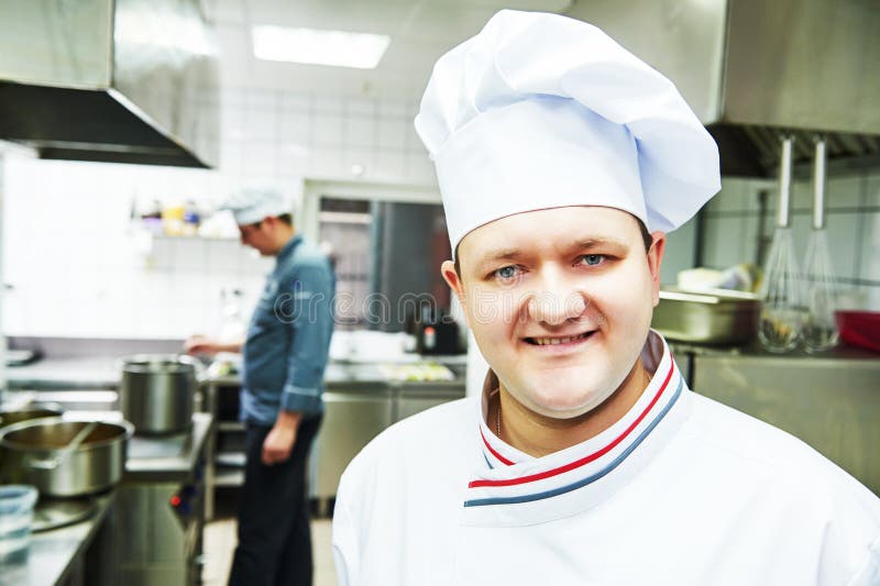 Cook Chef at Restaurant Kitchen Stock Photo - Image of industry ...
