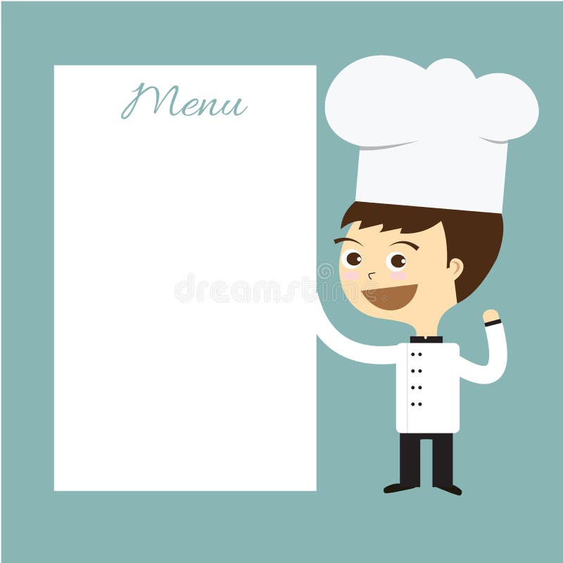 Cook Chef Smile with White Menu Banner Vector Stock Vector ...
