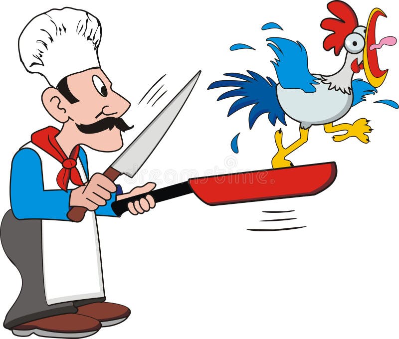 Cook and chicken stock vector. Illustration of baker - 19726353