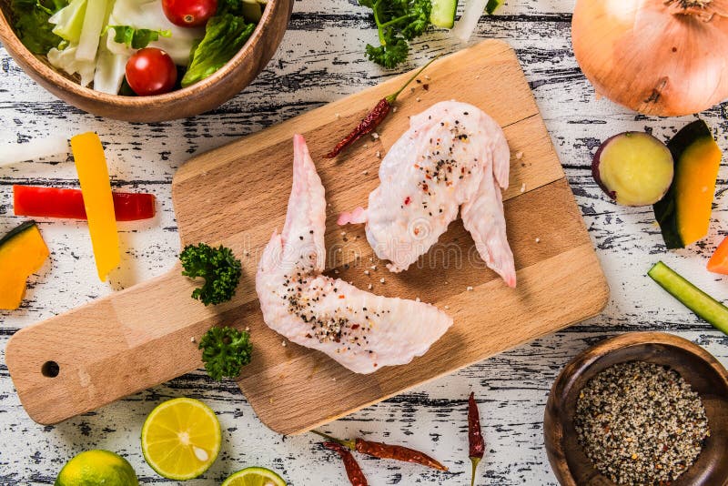 Cook Chicken and Vegetables in the Kitchen Stock Image - Image of ...