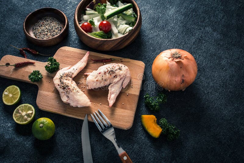 Cook Chicken and Vegetables in the Kitchen Stock Image - Image of party ...