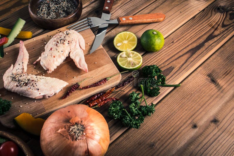 Cook Chicken and Vegetables in the Kitchen Stock Image - Image of lunch ...
