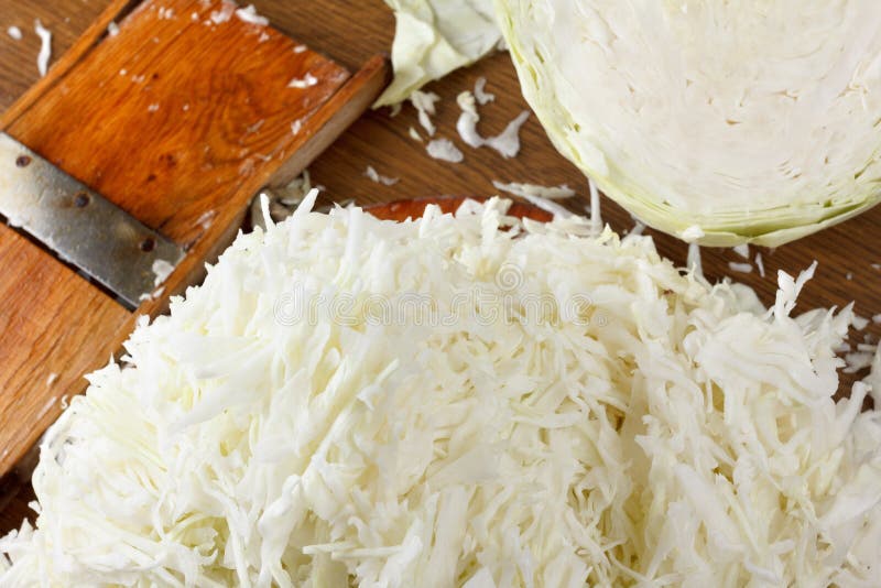 Cook Chopped Fresh White Cabbage Stock Photo - Image of ingredient ...