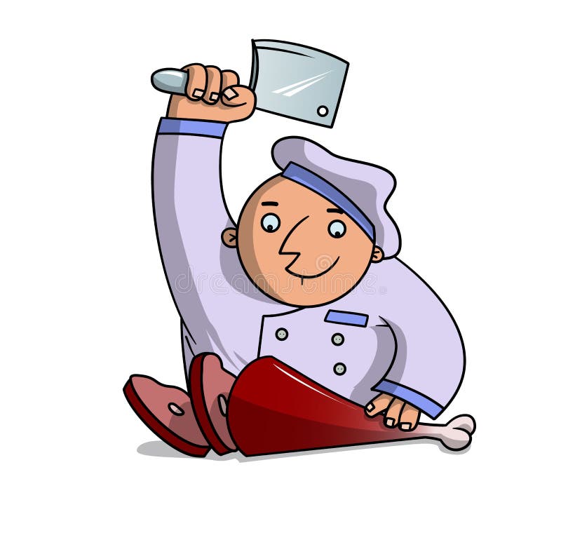 Cook chops meat stock vector. Illustration of healthy - 44212663