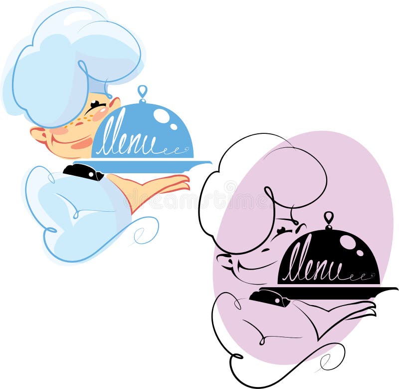 Cook with a Delicious Dish - Menu Icon for Restaur Stock Vector ...