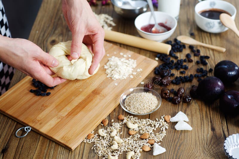 Cook with Dough Ring for Bake Bagel Stock Photo - Image of sugar ...