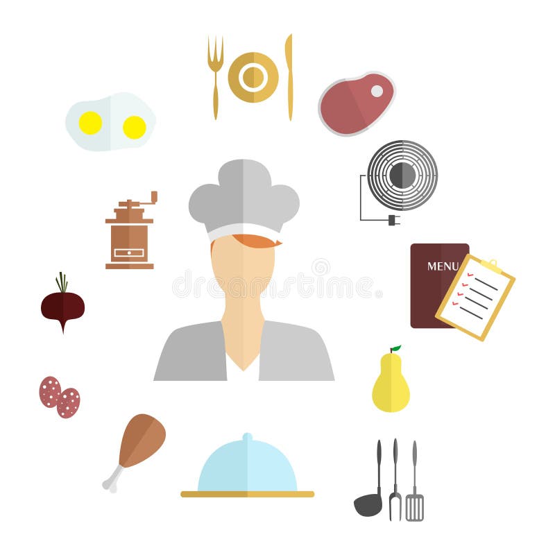 Cook flat design stock vector. Illustration of cooking - 75802750