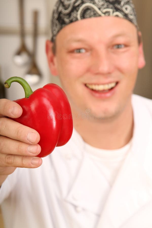Cook with fresh pepper stock image. Image of vegetable - 18363471
