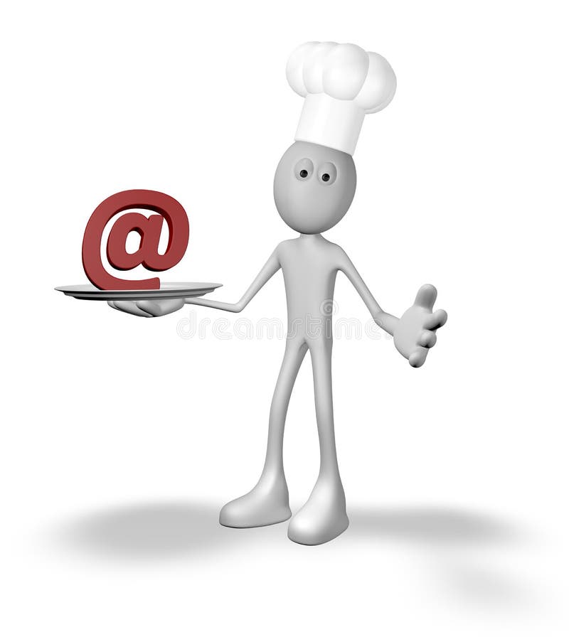 Cook Guy Presents Email Alias on Plate Stock Illustration ...