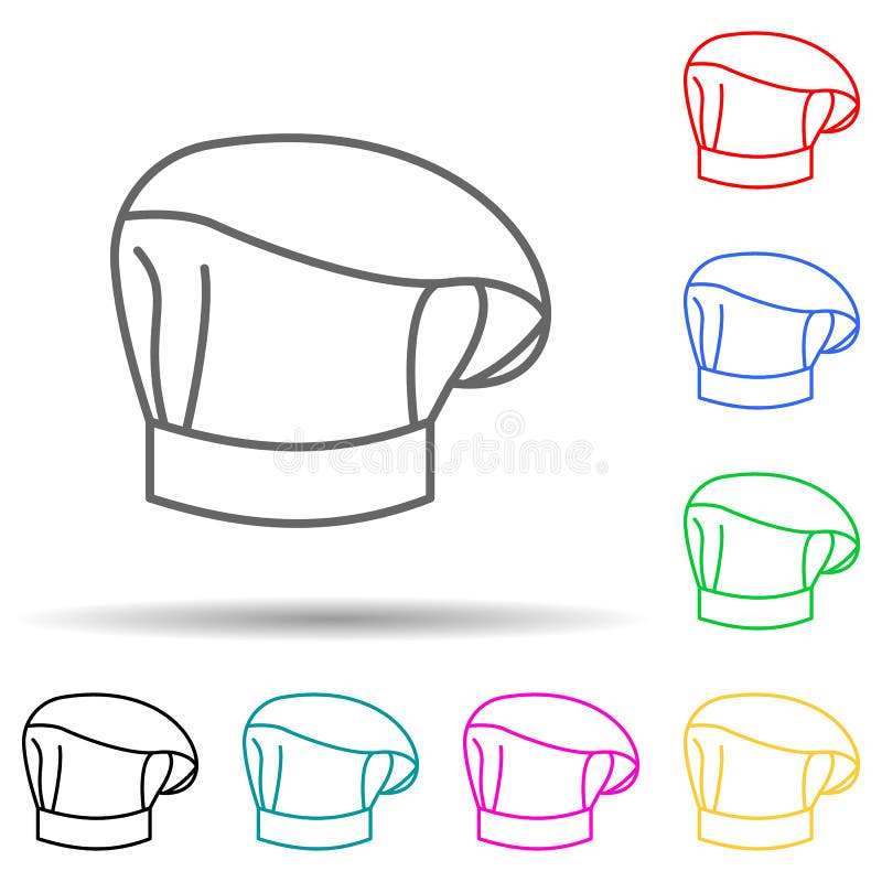 Cook Hat Multi Color Set Icon. Simple Thin Line, Outline Vector of Hats ... Cook Hat Multi Color Set Icon. Simple Thin Line, Outline Vector of Hats ...