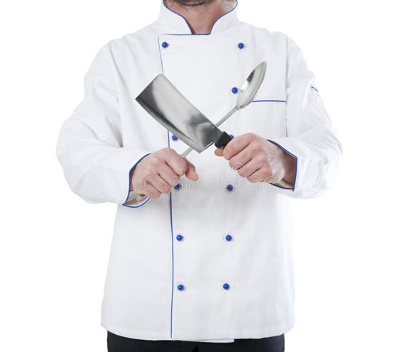 Cook with Hatchet and Spoon Stock Image - Image of uniform, chef: 51040411