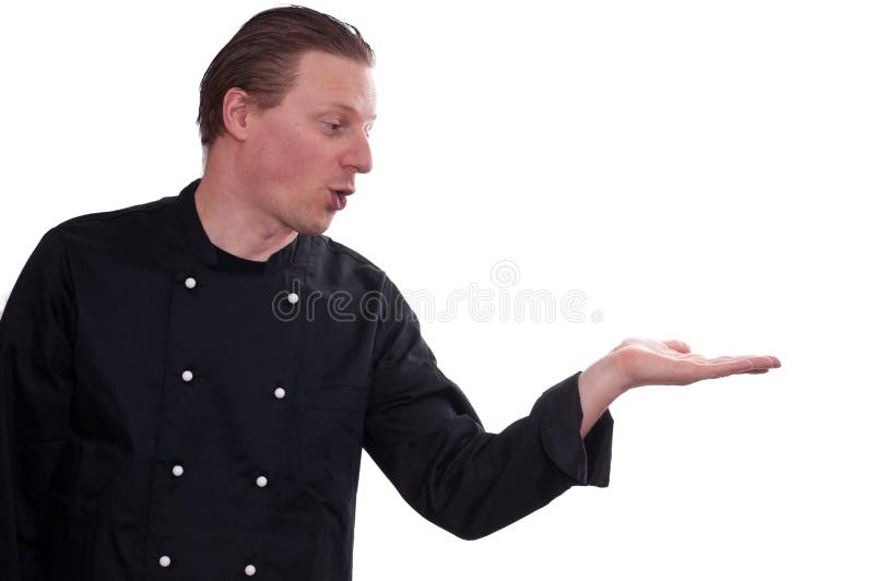 Cook is Holding His Hand and Palm Externally Stock Photo - Image of ...