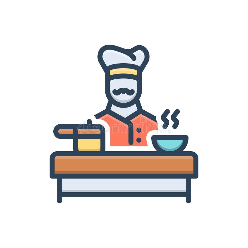 Color Illustration Icon for Cook, Chef and Servant Stock Vector ...