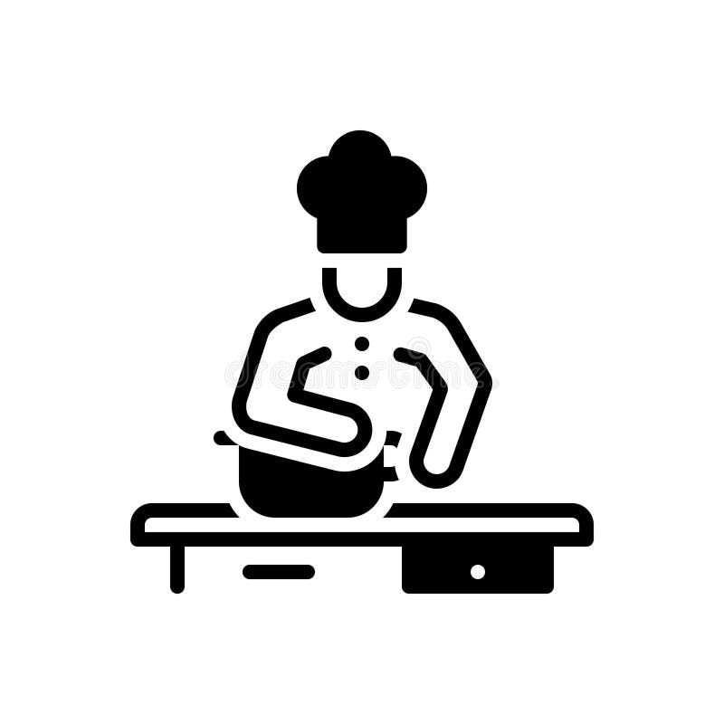 Black Solid Icon for Cook, Chef and Artist Stock Vector - Illustration ...