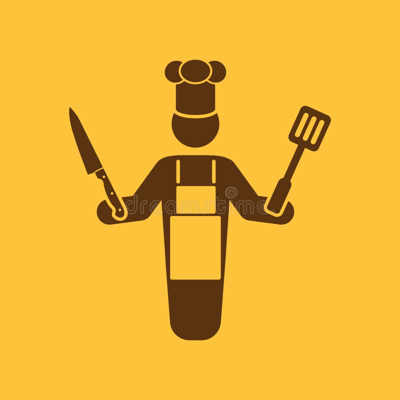 The Cook Icon. Chef and Barbecue, Restaurant Symbol Stock Vector ...