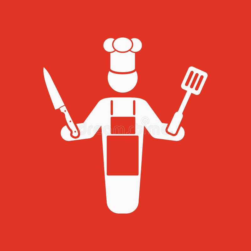 The Cook Icon. Chef and Barbecue, Restaurant Symbol Stock Vector ...