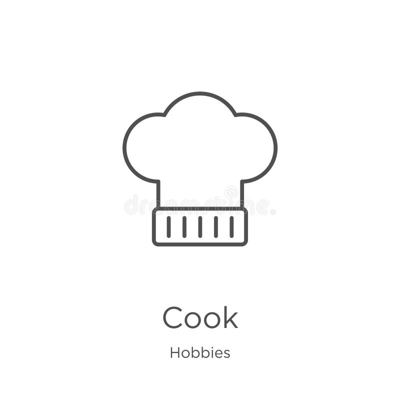 Cook Icon Vector from Hobbies Collection. Thin Line Cook Outline Icon ...
