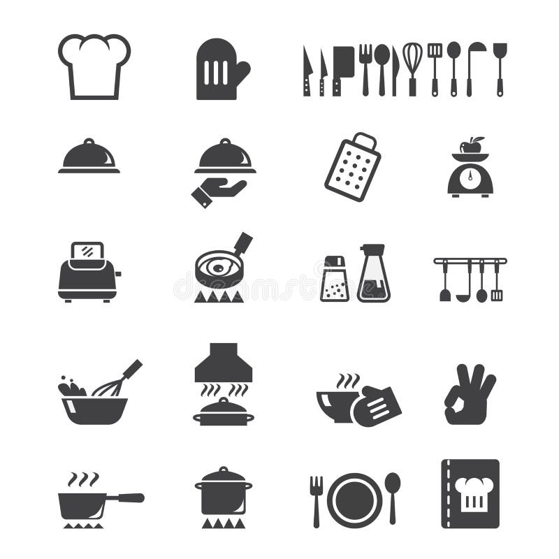 Cooking icons stock vector. Illustration of glass, bowl - 38146903