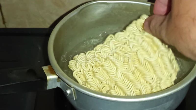 Cook Instant Noodle in Hot Water Stock Video - Video of buttercream ...