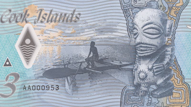 Cook Islands 3 Dollar Banknote Back Side Closeup Stock Photo - Image of ...