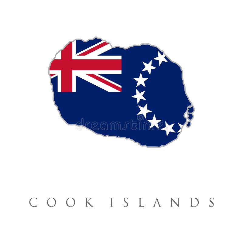 Cook Islands Map Flag Vector. Vector Illustration with Cook Islands ...