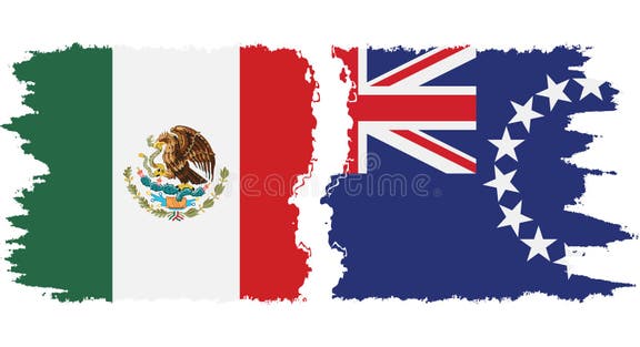 Cook Islands and Mexico Grunge Flags Connection Vector Stock Vector ...