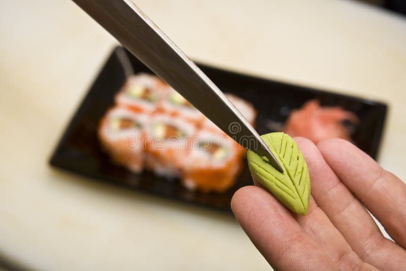 Cook on Kitchen Prepares Japanese Susi Stock Photo - Image of maki ...