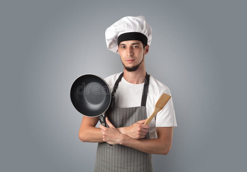 Cook with Kitchen Tools and Empty Wallpaper Stock Photo - Image of hand ...